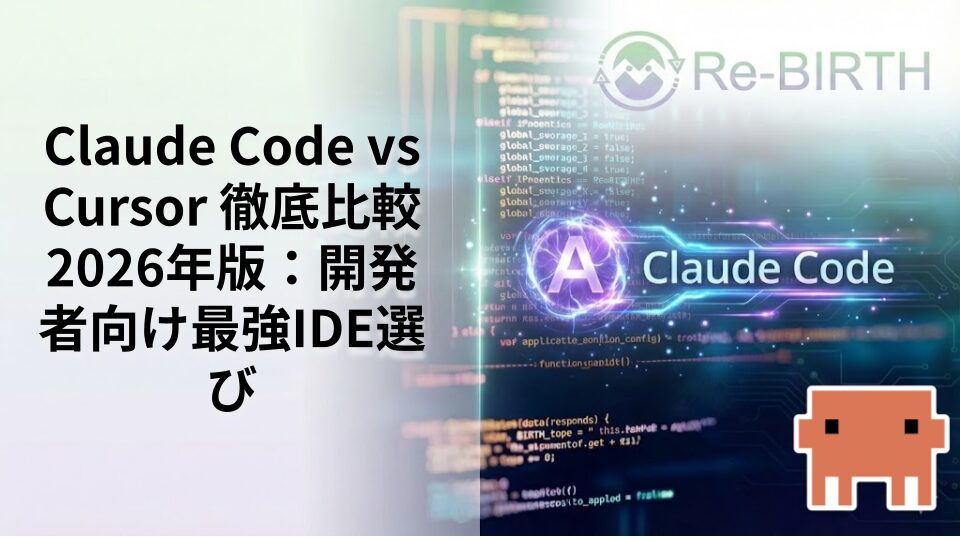 Claude Code vs Cursor 徹底比較 2026年版：開発者向け最強IDE選び